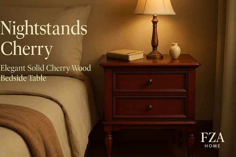 Nightstands Cherry | Elegant Solid Cherry Wood Bedside Table